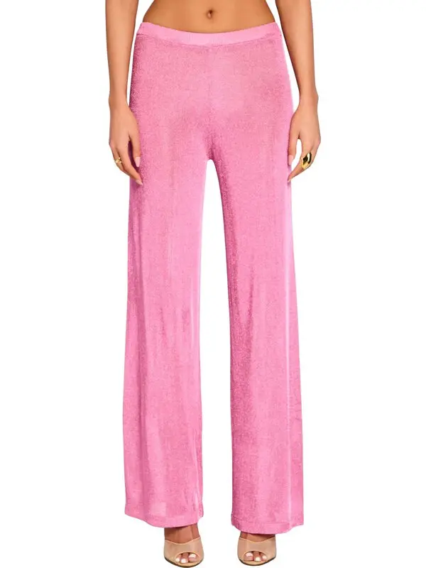 SEROYA Sheldon Metallic Knit Pant - Bubblegum Pink