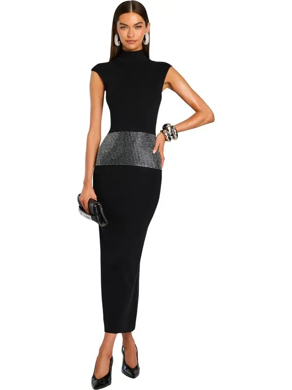 Retrofete Leontine Embellished Dress - Black/silver
