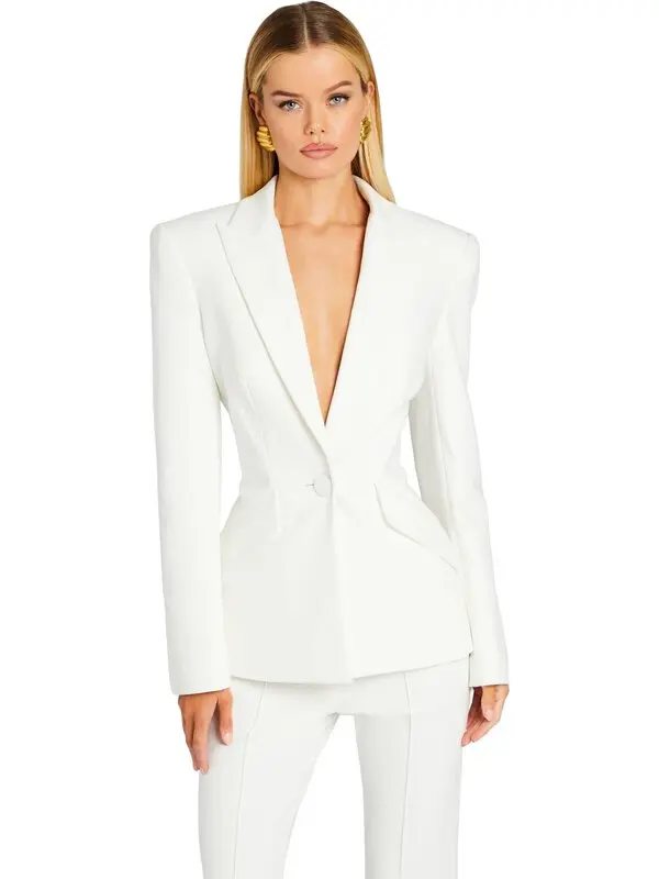 SANS FAFF Sloan Structured Blazer - White
