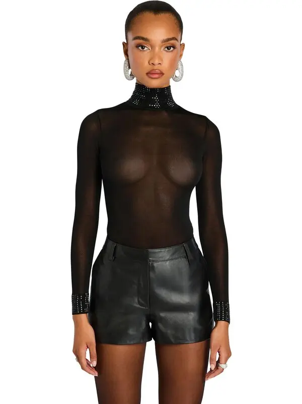 Retrofete Orly Embellished Top - Black