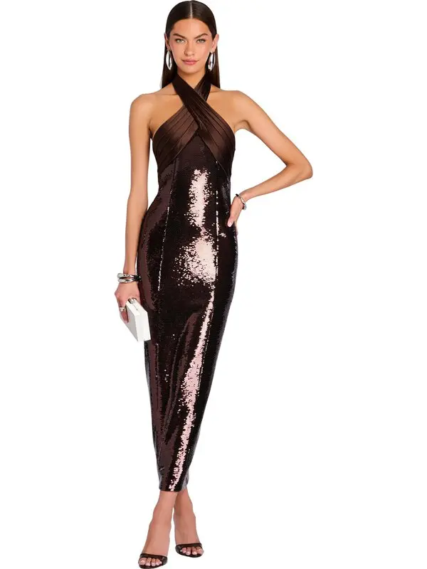 Retrofete Tamra Sequin Dress - Tobacco