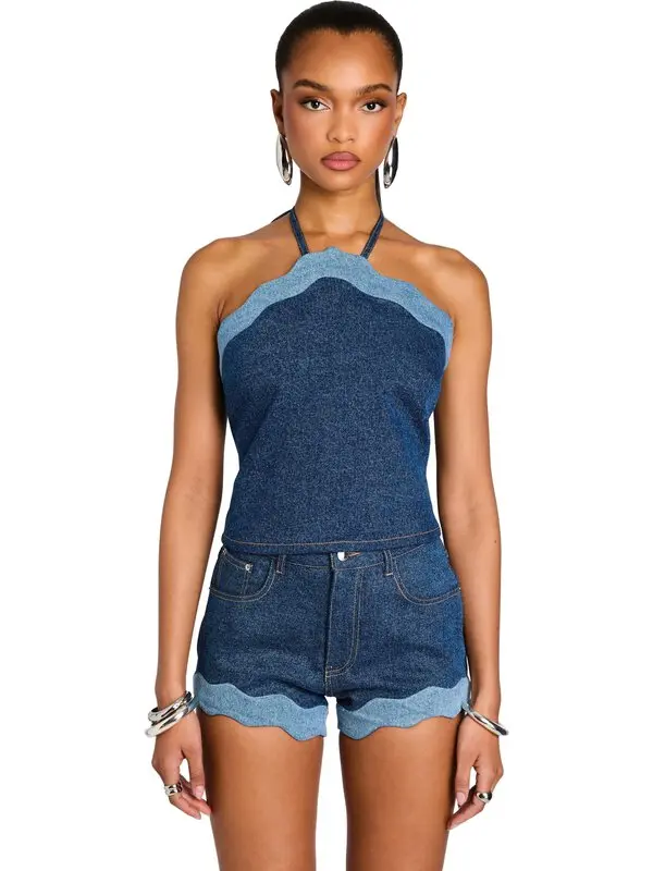 Retrofete Rhonda Denim Top - Montana Mix