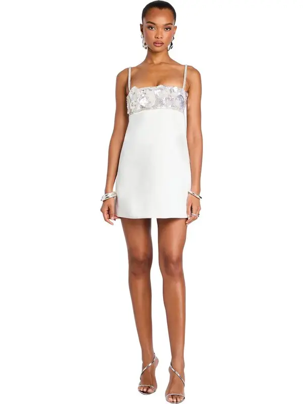 Retrofete Lark Embroidered Mini Dress - White
