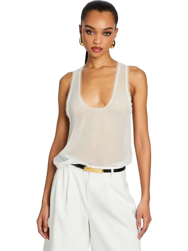 Retrofete Shye Silk Tank - White