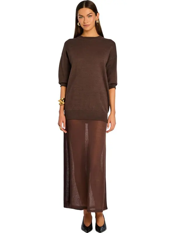 SEROYA Arwen Maxi Dress - Slate Brown