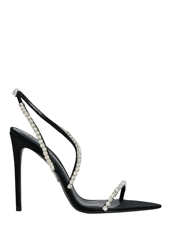 Retrofete Erminia Embellished Sandal - Black/crystal