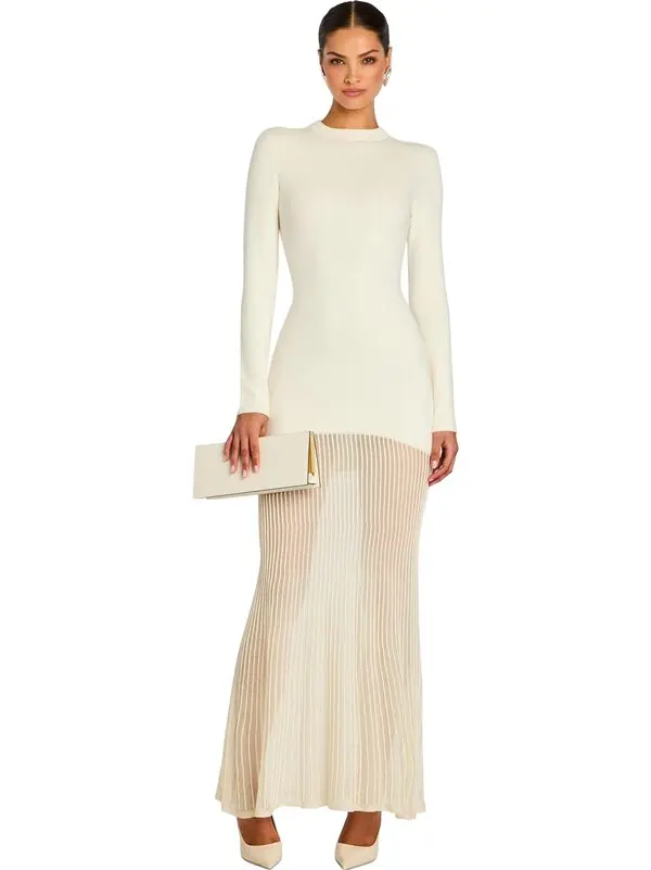 SEROYA Serenade Knit Maxi Dress - Eggshell