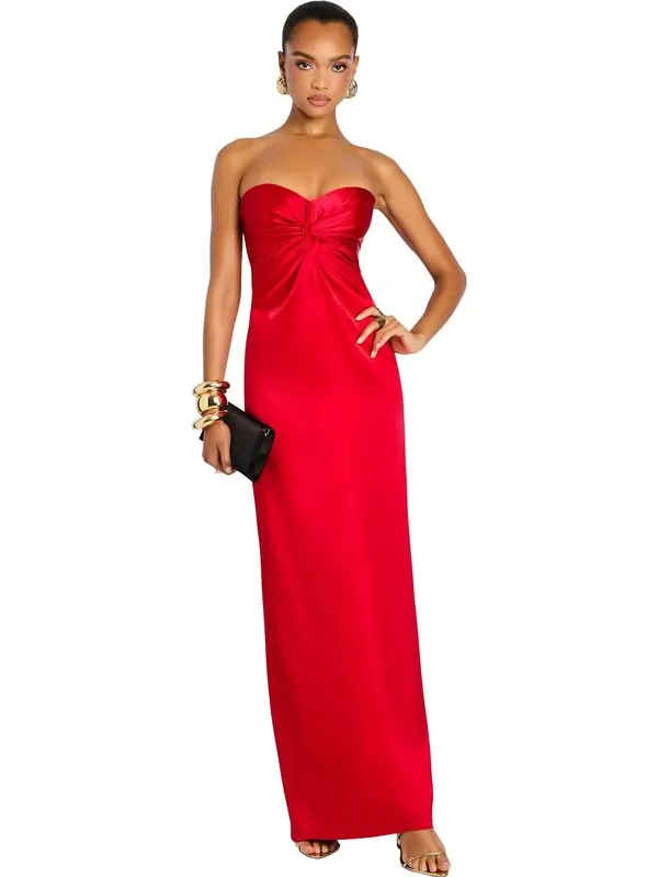 Retrofete Silky Olivine Maxi Dress - Red