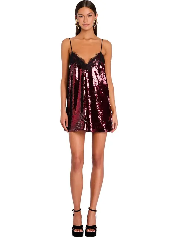 Retrofete Sequin Lace Dress - Port