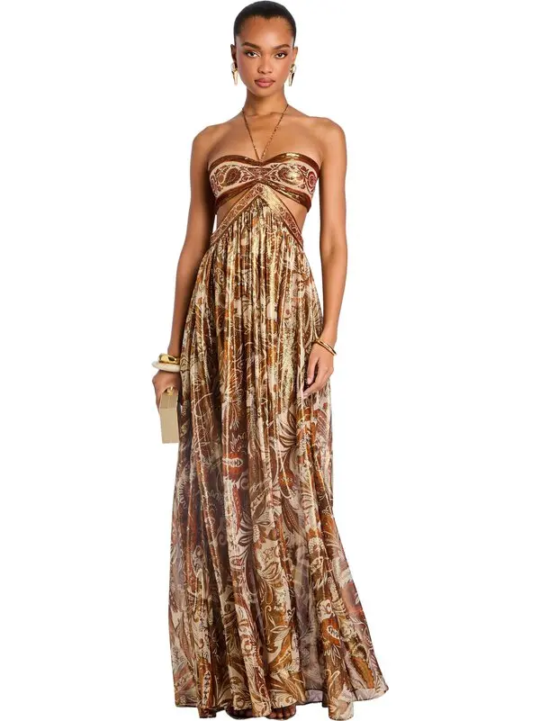 Retrofete Kimmy Gown - Terracotta Paisley