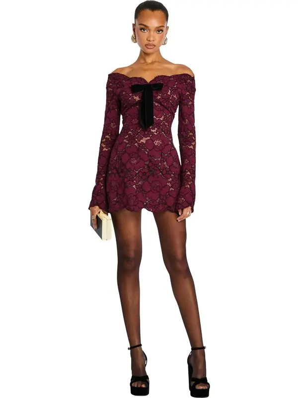 Retrofete Perditia Lace Dress - Port