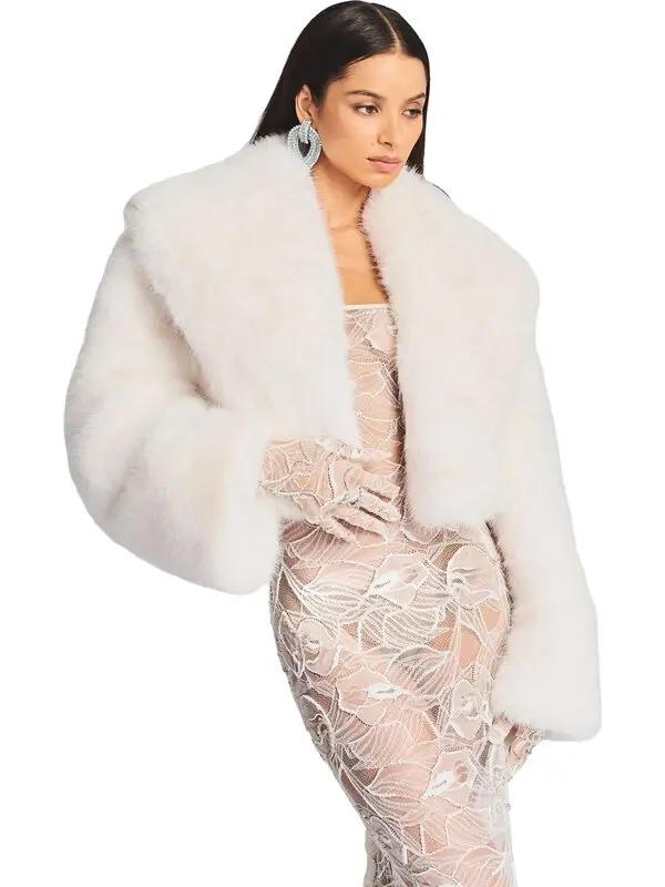 Retrofete Cadence Faux Fur Coat - White