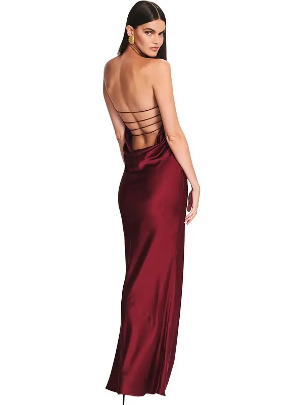 Retrofete Keaton Silk Gown - Cabernet