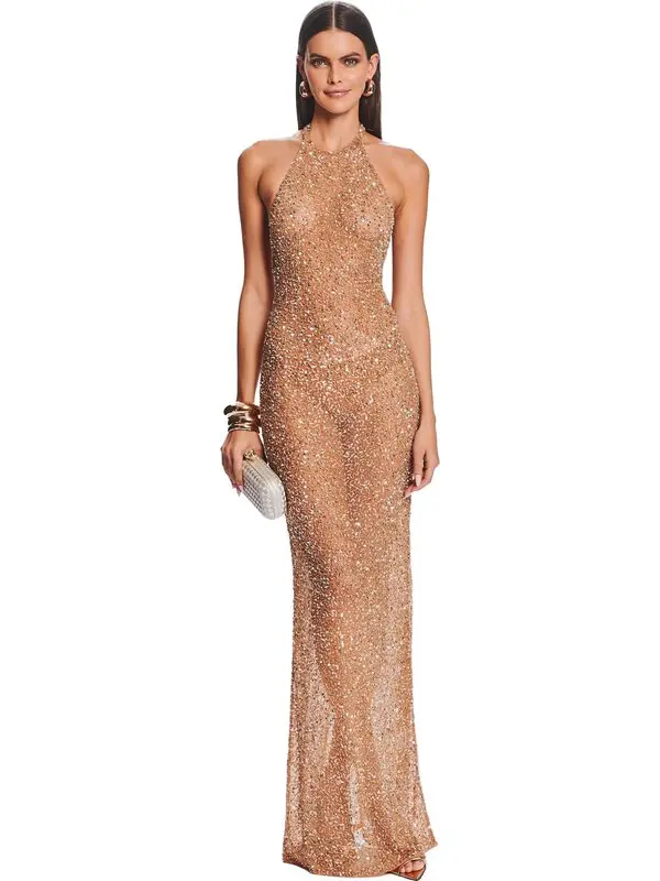 Retrofete Clarisse Sequin Gown - Champagne
