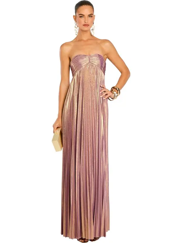 Retrofete Lyanna Strapless Gown - Purple/gold