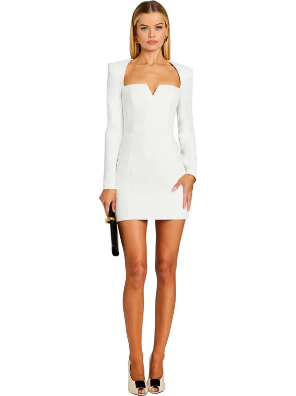 SANS FAFF Simone Mini V Neck Dress - White