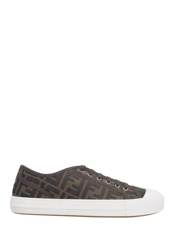 Fendi Domino Jacquard Ff Sneakers - Brown
