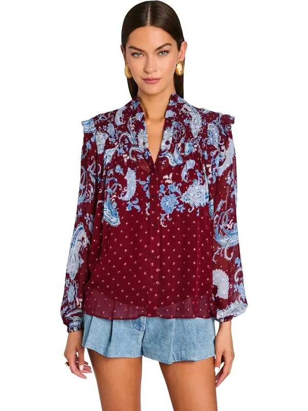 Hemant & Nandita Hiba Top - Merlot