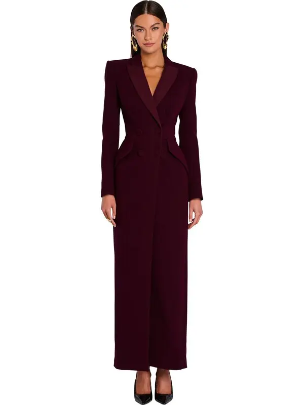 SANS FAFF Amberly Blazer Evening Dress - Bordeaux