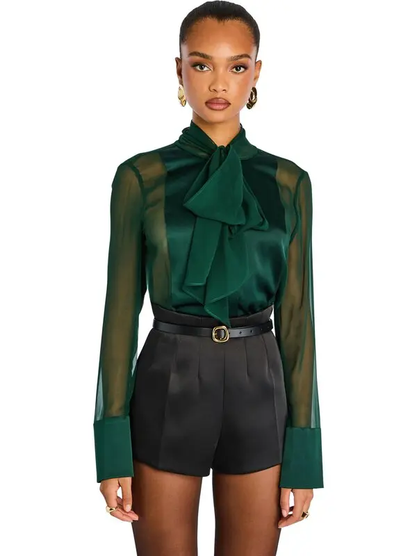Retrofete Suri Silk Blouse - Pine