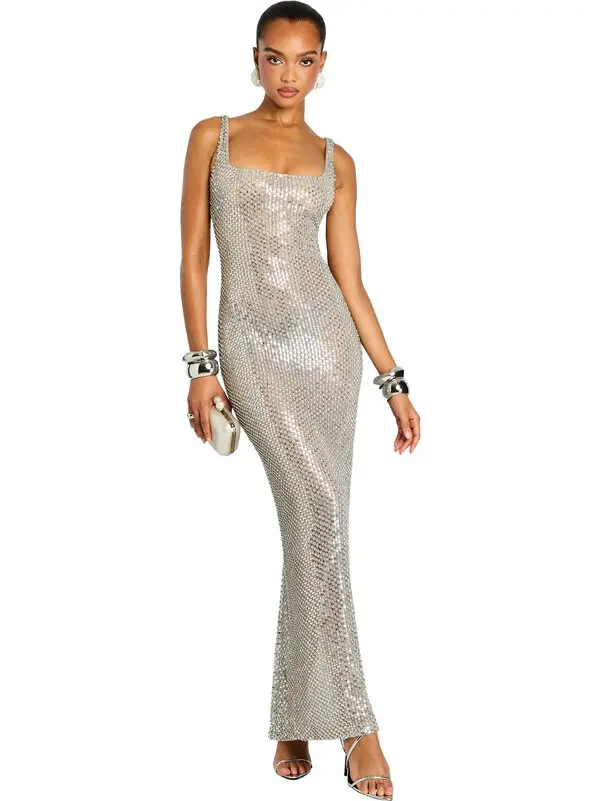 Retrofete Xiomara Sequin Dress - Grey