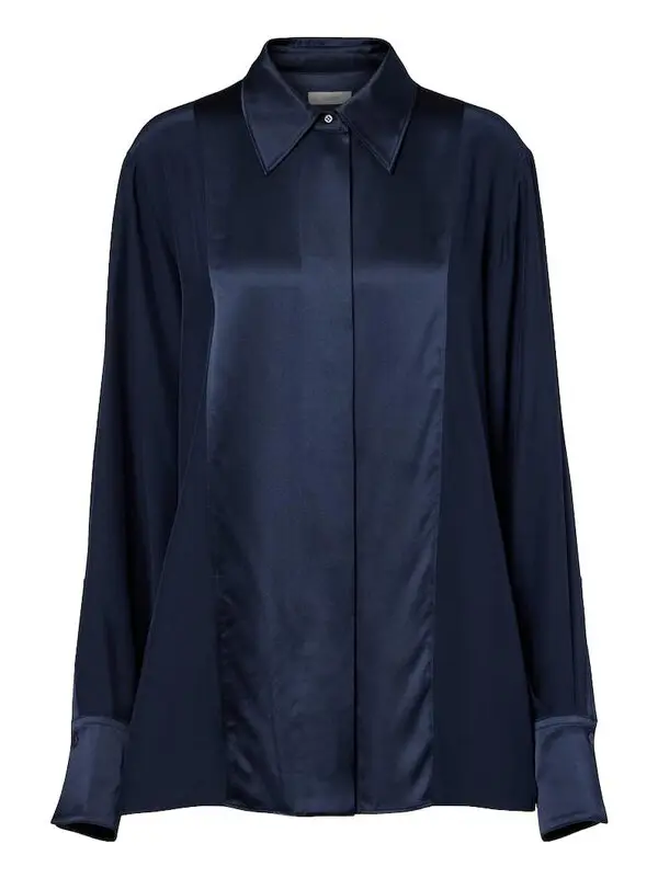 JOSEPH Silk Satin Shirt - Blue