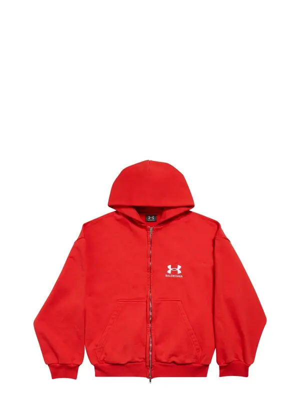 Balenciaga X Under Armour Zip Up Hoodie - Red