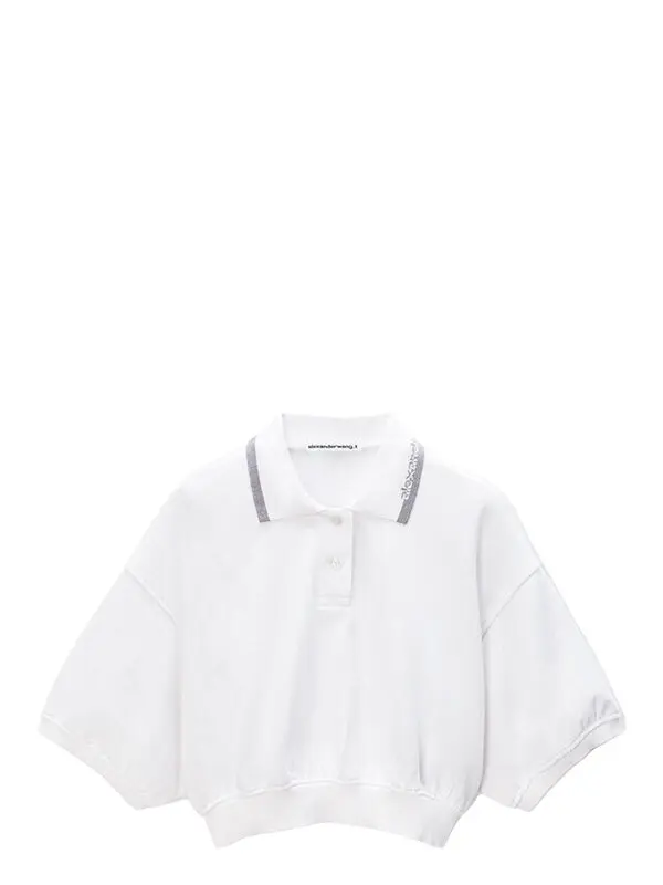 Alexander Wang Relaxed Cropped Cinched Polo - White