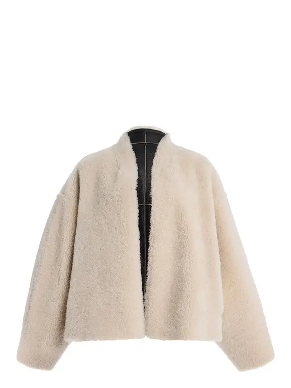 HOUSE OF DAGMAR Short Shearling Jacket - Ivory