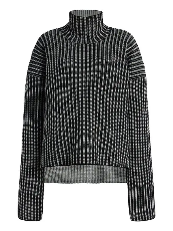 Proenza Schouler White Label Elysia Ladder Stripe Knit Sweater - Black,white