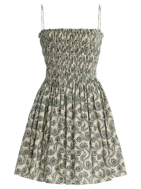 Matteau Shirred Bodice Mini Dress - Print
