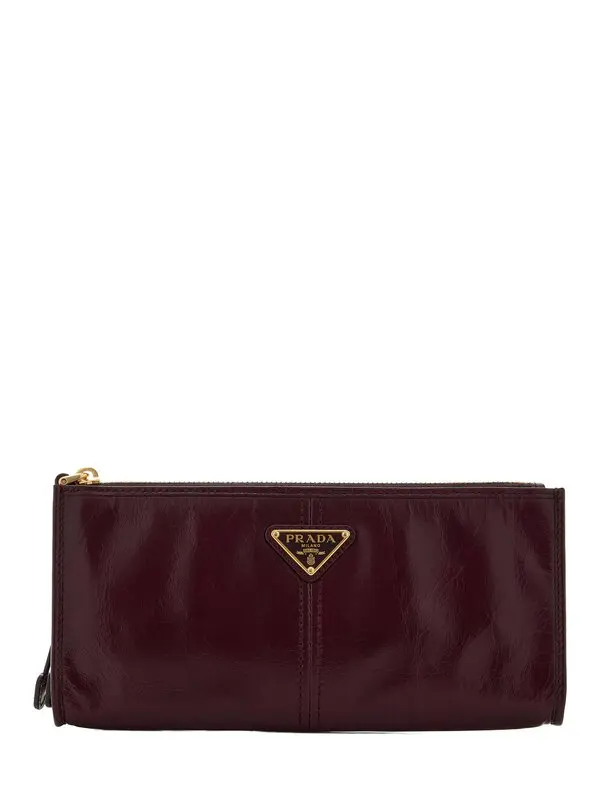 Prada Leather Pouch - Burgundy