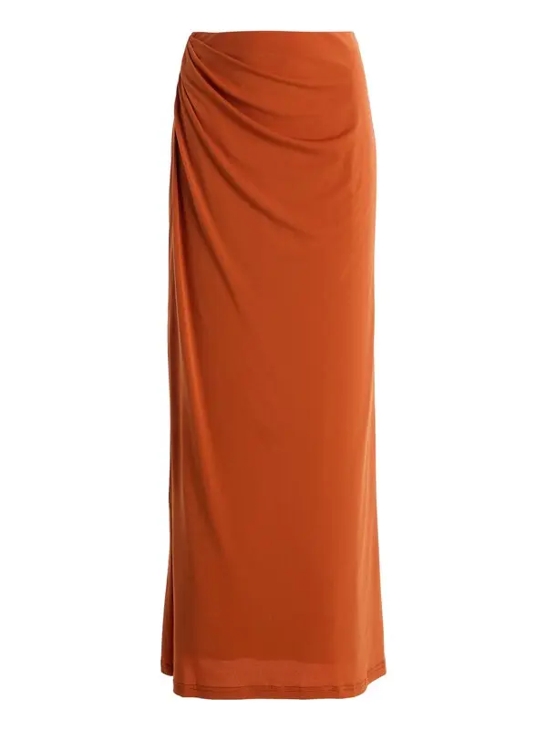 Significant Other Priya Draped Jersey Maxi Skirt - Orange