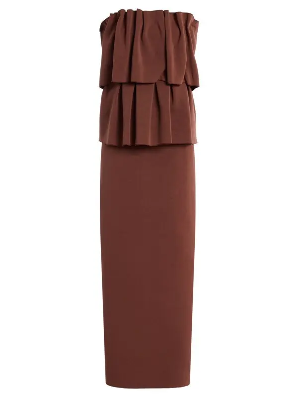 HOUSE OF DAGMAR Sleeveless Sculpted Midi Dress - Brown