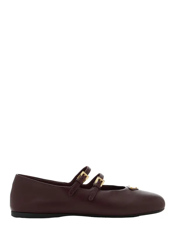 Prada Leather Ballet Flats - Burgundy