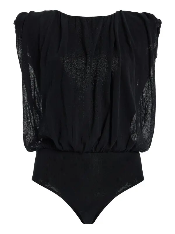HOUSE OF DAGMAR Draped Knit Top - Black