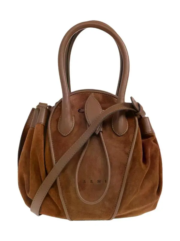 Marni Small Tulipea Leather Tote Bag - Brown