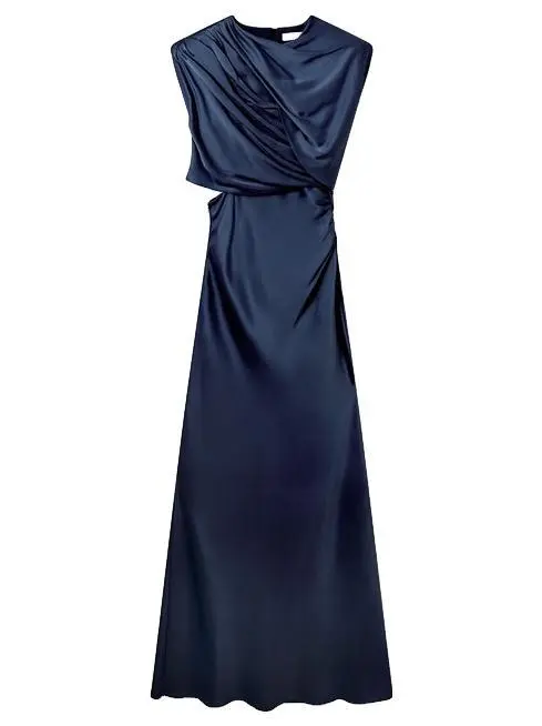 Stella McCartney Satin Wrapped Maxi Gown - Black