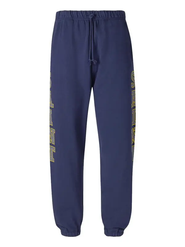 SAINT MXXXXXX Saint College Logo-print Cotton-jersey Sweatpants - Blue