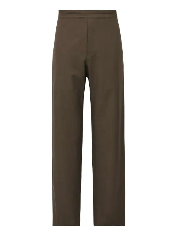 THE ROW Ari Straight-leg Wool Trousers - Brown
