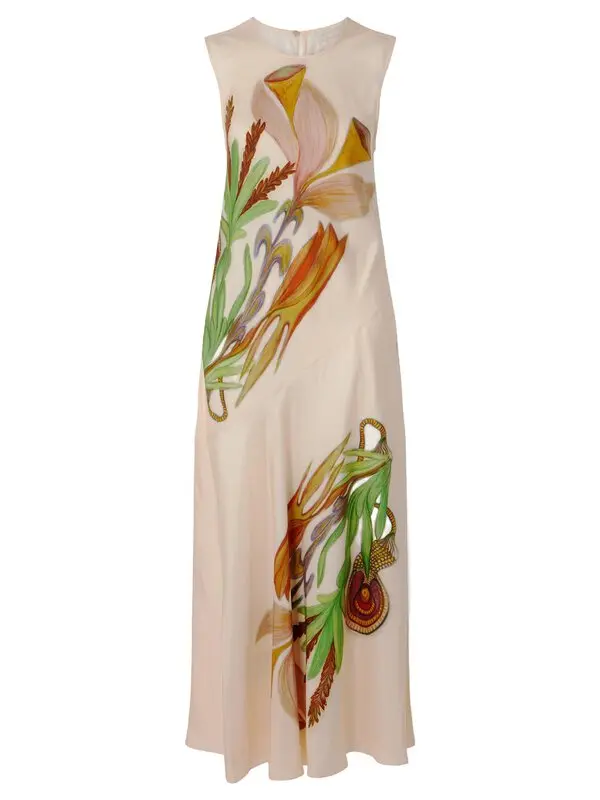 Ulla Johnson Anna Zemánková Gaea Paneled Printed Silk-twill Midi Dress - Multi