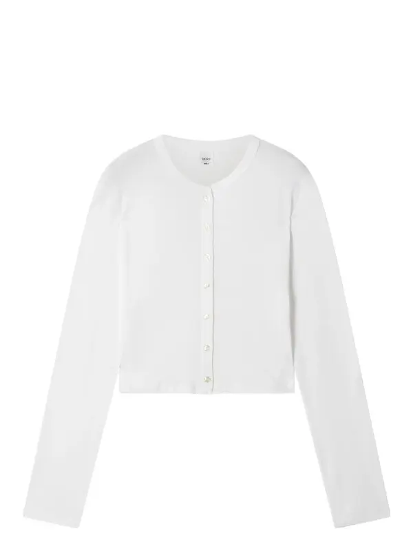 LESET Nando Ribbed Cotton-jersey Cardigan - White