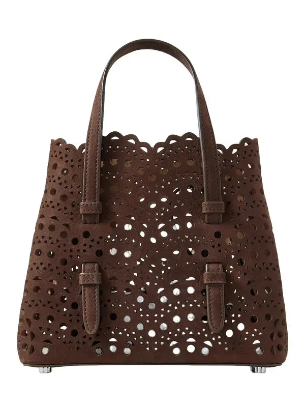 Alaïa Le Mina Laser-cut Suede Tote - Brown