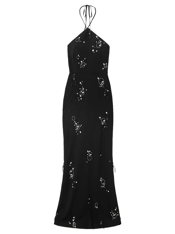 Bernadette Jolene Embellished Halterneck Gown - Black