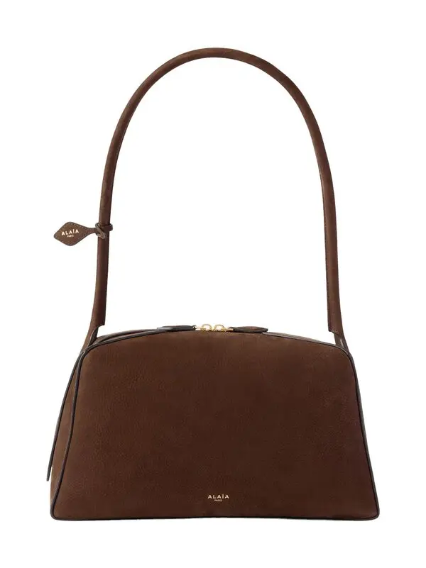 Alaïa Le Bulldog Medium Nubuck Shoulder Bag - Brown