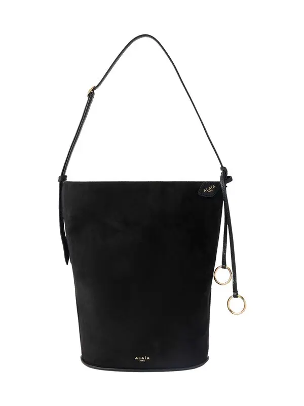 Alaïa Leather-trimmed Suede Tote - Black