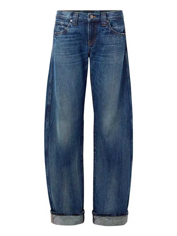 Khaite Karo Mid-rise Barrel-leg Jeans - Blue