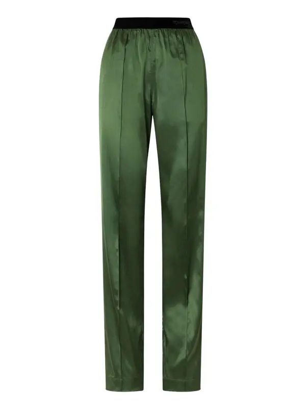 TOM FORD Silk-blend Satin Pants - Green