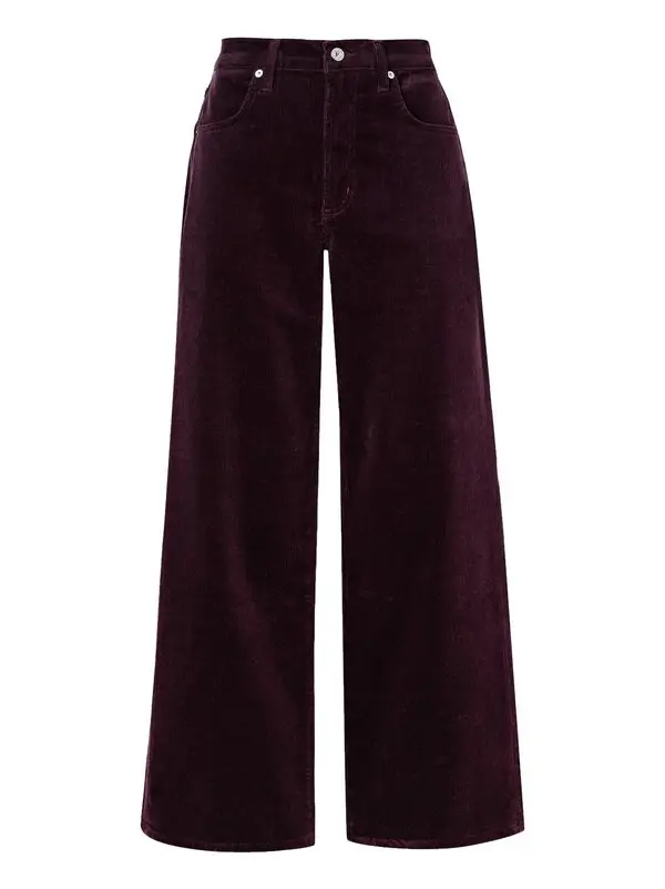 Citizens Of Humanity Annina Cotton-blend Corduroy Wide-leg Pants - Burgundy
