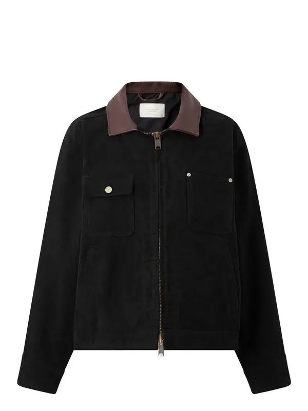 Aimé Leon Dore Ranch Leather-trimmed Cotton-canvas Jacket - Black